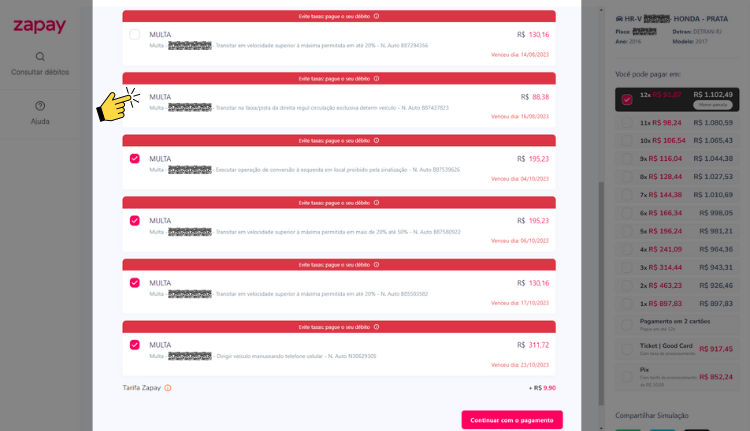 Como pagar multa no cartão de crédito online ou em posto físico